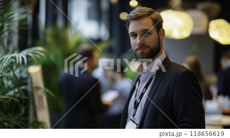 Event coordinator, man in suit and shirt with...のイラスト素材 [118656619] - PIXTA