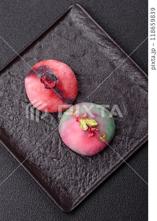 Delicious cold Japanese mochi dessert with...の写真素材 [118659839] - PIXTA