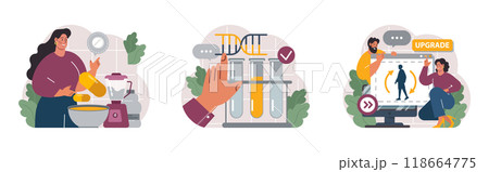Biohacking set. Health' engineering and...のイラスト素材 [118664775] - PIXTA