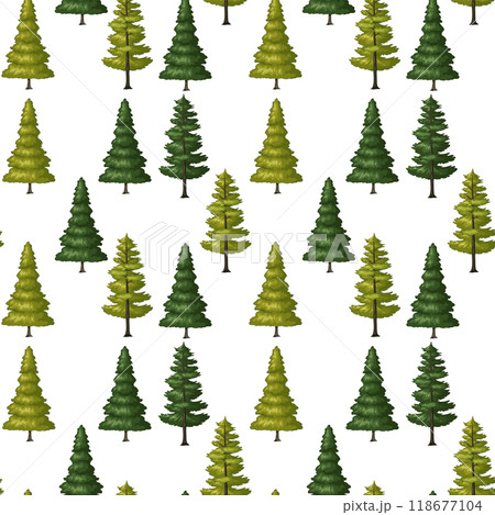 Seamless Evergreen Tree Patternのイラスト素材 [118677104] - PIXTA