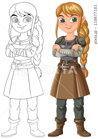 Confident Female Warrior Illustrationのイラスト素材 [118677181] - PIXTA