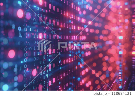 digital data stream background with binary code...のイラスト素材 [118684121] - PIXTA