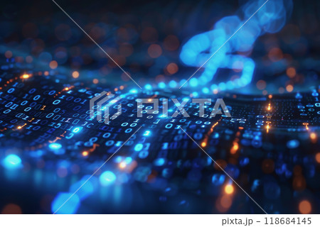 digital data stream background with binary code...のイラスト素材 [118684145] - PIXTA