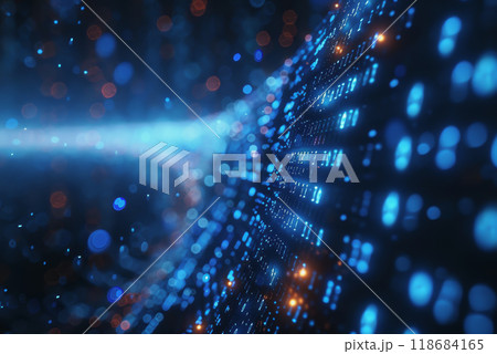 digital data stream background with binary code...のイラスト素材 [118684165] - PIXTA