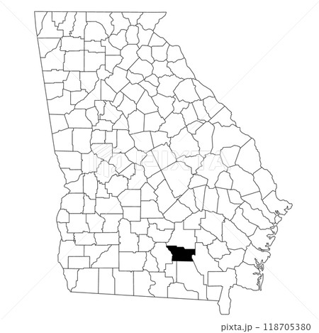 Map of Atkinson County in Georgia state on...のイラスト素材 [118705380] - PIXTA