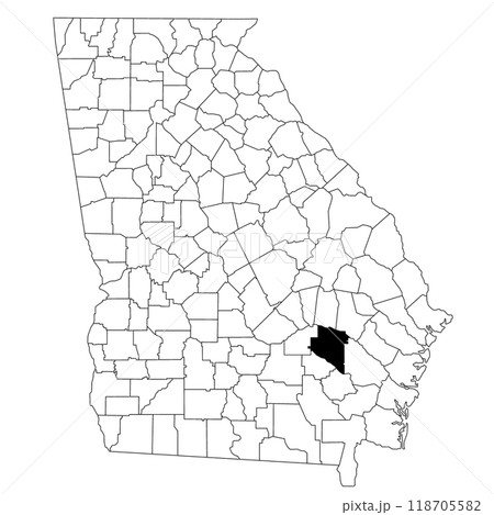 Map of appling County in Georgia state on white...のイラスト素材 [118705582 ...