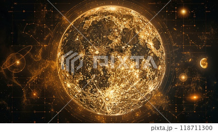 A bright burning sun with solar activity in...のイラスト素材 [118711300] - PIXTA