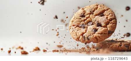 Cookie, rising, bullet shot, solid white...のイラスト素材 [118729643] - PIXTA