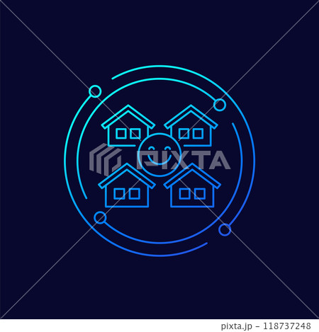 good neighbourhood icon, linear designのイラスト素材 [118737248] - PIXTA