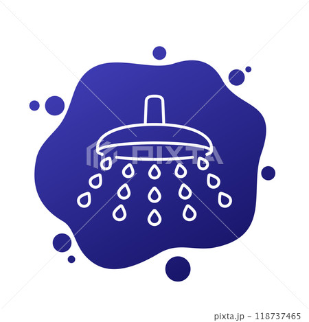 shower icon with a showerhead, line vectorのイラスト素材 [118737465] - PIXTA