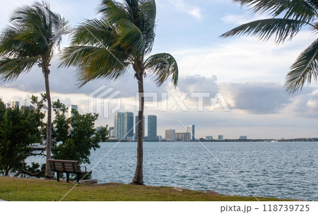 Cloudy spring day in Miami Brickell, Florida. の写真素材 [118739725] - PIXTA