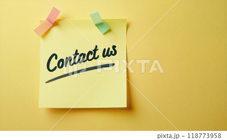 Contact us written on yellow sticky note...のイラスト素材 [118773958] - PIXTA