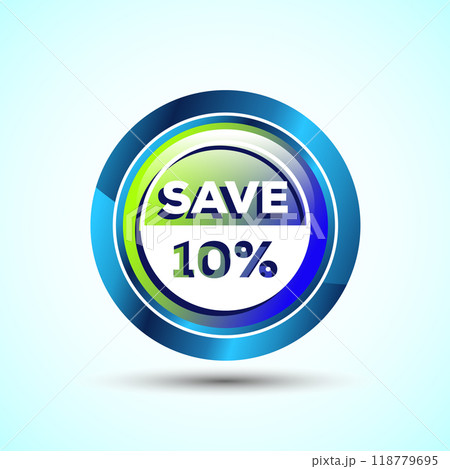 Save 10 Percent Icon Button Design...のイラスト素材 [118779695] - PIXTA