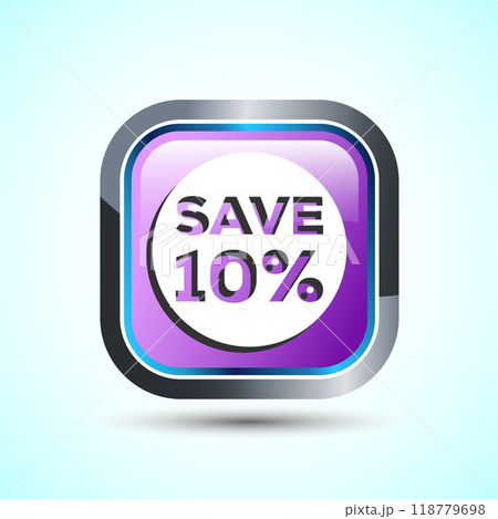 Save 10 Percent Icon Button Design...のイラスト素材 [118779698] - PIXTA