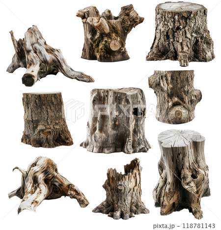 Abstract Tree Stumps: Different tree stump...のイラスト素材 [118781143] - PIXTA