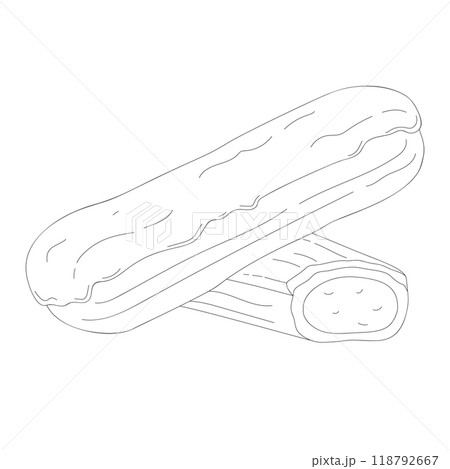 Hand drawn eclair cookie. Vector illustration...のイラスト素材 [118792667] - PIXTA