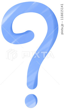 A blue question mark painted with pastel...のイラスト素材 [118815141] - PIXTA