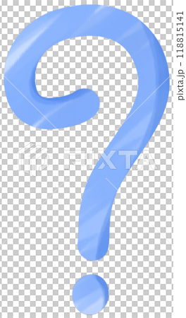 A blue question mark painted with pastel...のイラスト素材 [118815141] - PIXTA