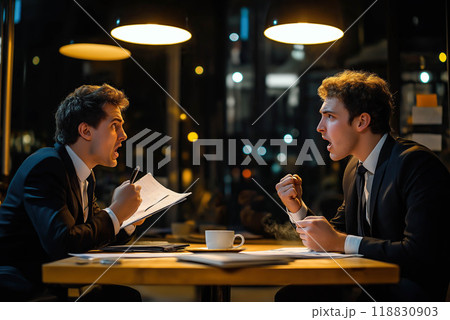 Businessmen argue passionately in a heated...のイラスト素材 [118830903] - PIXTA