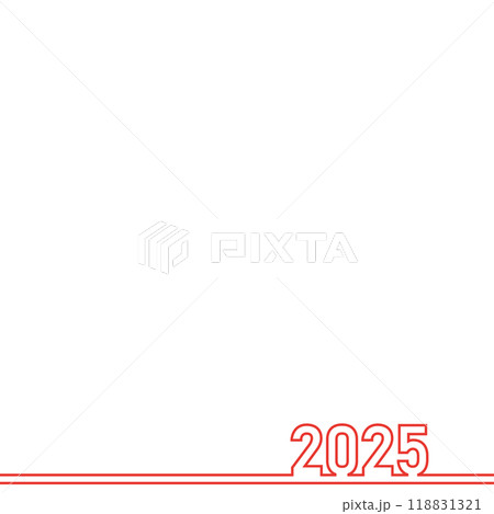 Modern 2025 New Year design with overlapping...のイラスト素材 [118831321] - PIXTA