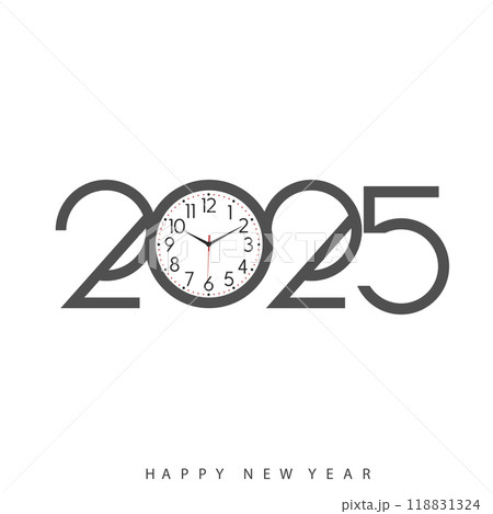 Modern 2025 New Year design with overlapping...のイラスト素材 [118831324] - PIXTA