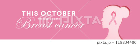A beautiful thematic card for breast cancer monthの写真素材 [118834480] - PIXTA