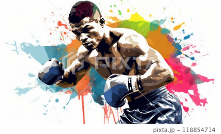 Abstract boxer man, mixed martial arts fighter...のイラスト素材 [118854714 ...