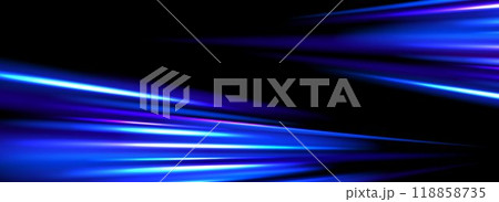 Neon glowing dynamic stripe background. Bright...のイラスト素材 [118858735 ...