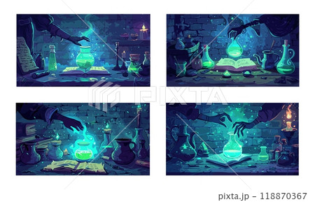 Witch hands conjure cartoon vector concepts....のイラスト素材 [118870367] - PIXTA