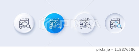 Search map line icon. Neumorphic, Blue...のイラスト素材 [118876586] - PIXTA