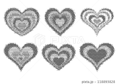 Pixel pattern hearts. Bitmap dotted texture...のイラスト素材 [118893828] - PIXTA