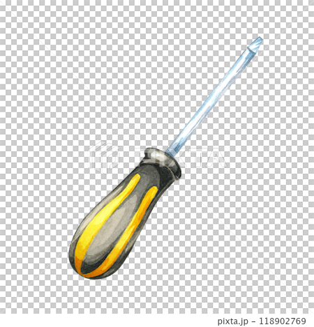 Screwdriver with a black and yellow rubber...のイラスト素材 [118902769] - PIXTA