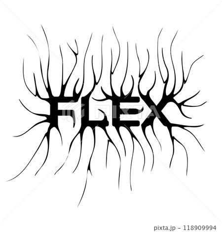 Flex- slogan tee print design with distorted...のイラスト素材 [118909994] - PIXTA