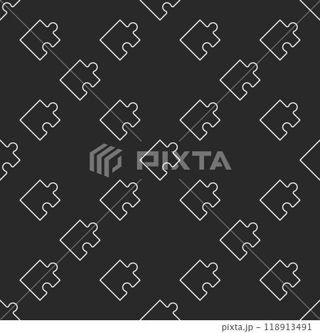 One Puzzle Piece vector Jigsaw Puzzles seamless...のイラスト素材 [118913491 ...