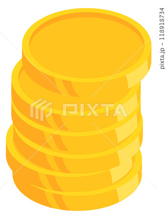 Money cartoon icon. Coin stack. Gold symbolのイラスト素材 [118918734] - PIXTA