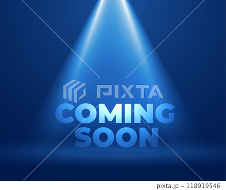 coming soon blue background with studio focus...のイラスト素材 [118919546] - PIXTA