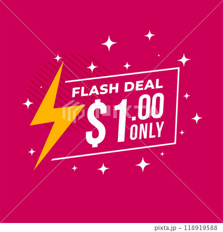flash one dollar deal sale background templateのイラスト素材 [118919588] - PIXTA