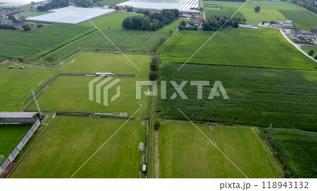 A stunning aerial view highlights vast green...の写真素材 [118943132] - PIXTA