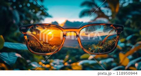 Focused perspective through a pair of...のイラスト素材 [118950944] - PIXTA