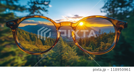 Focused perspective through a pair of...のイラスト素材 [118950961] - PIXTA