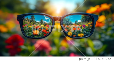 Focused perspective through a pair of...のイラスト素材 [118950972] - PIXTA