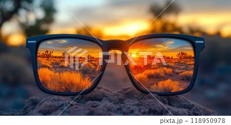 Focused perspective through a pair of...のイラスト素材 [118950978] - PIXTA