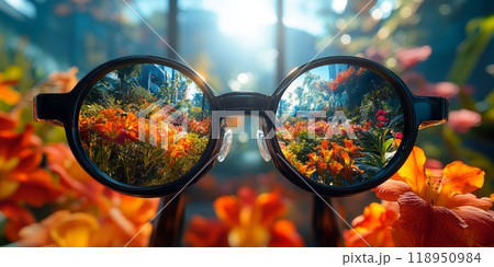 Focused perspective through a pair of...のイラスト素材 [118950984] - PIXTA