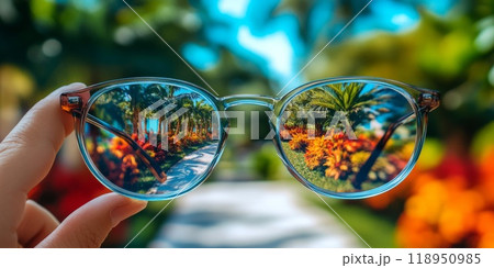 Focused perspective through a pair of...のイラスト素材 [118950985] - PIXTA