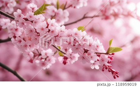 close up photo of ping colored flowers, bakcgroundのイラスト素材 [118959019 ...