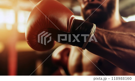close up of boxer preparing to throw punch,...のイラスト素材 [118988160] - PIXTA