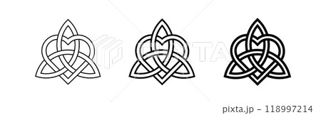Irish black triquetra. Endless brittonic knot....のイラスト素材 [118997214 ...