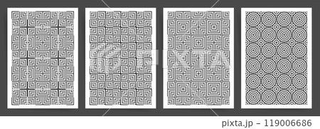 Square Maze and Concentric Circle Pattern Set....のイラスト素材 [119006686 ...