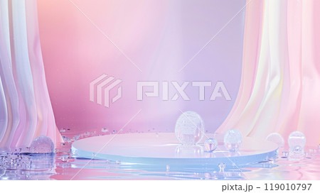 Serene pastel abstract water scene with...のイラスト素材 [119010797] - PIXTA
