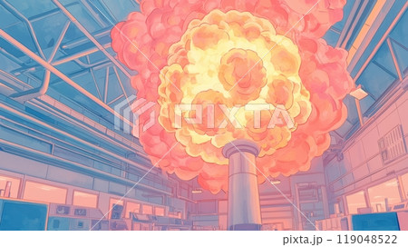 Explosion in a laboratory settingのイラスト素材 [119048522] - PIXTA